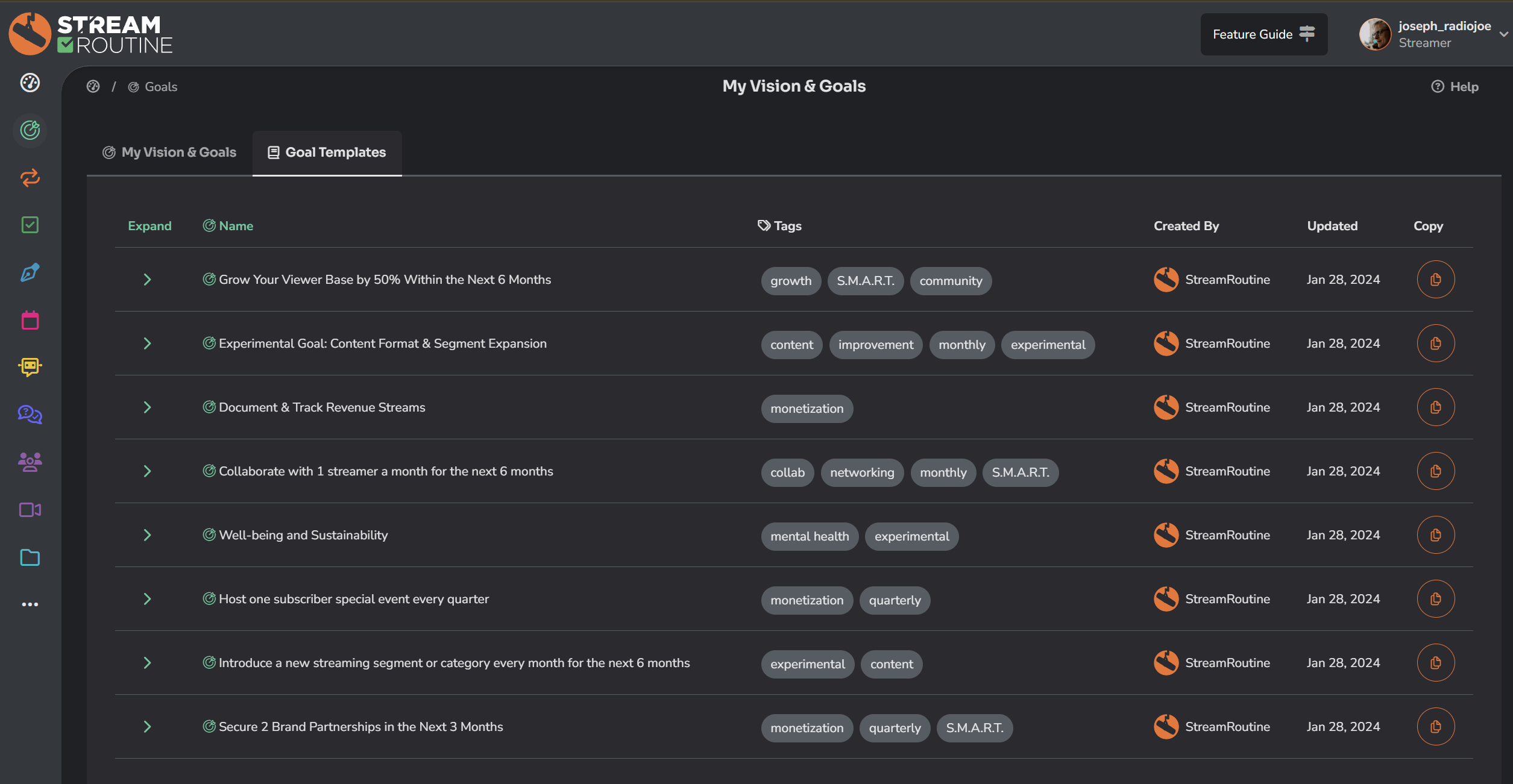 Tagging added for sharable Goals, Routines, and Journal Prompts | Blog ...