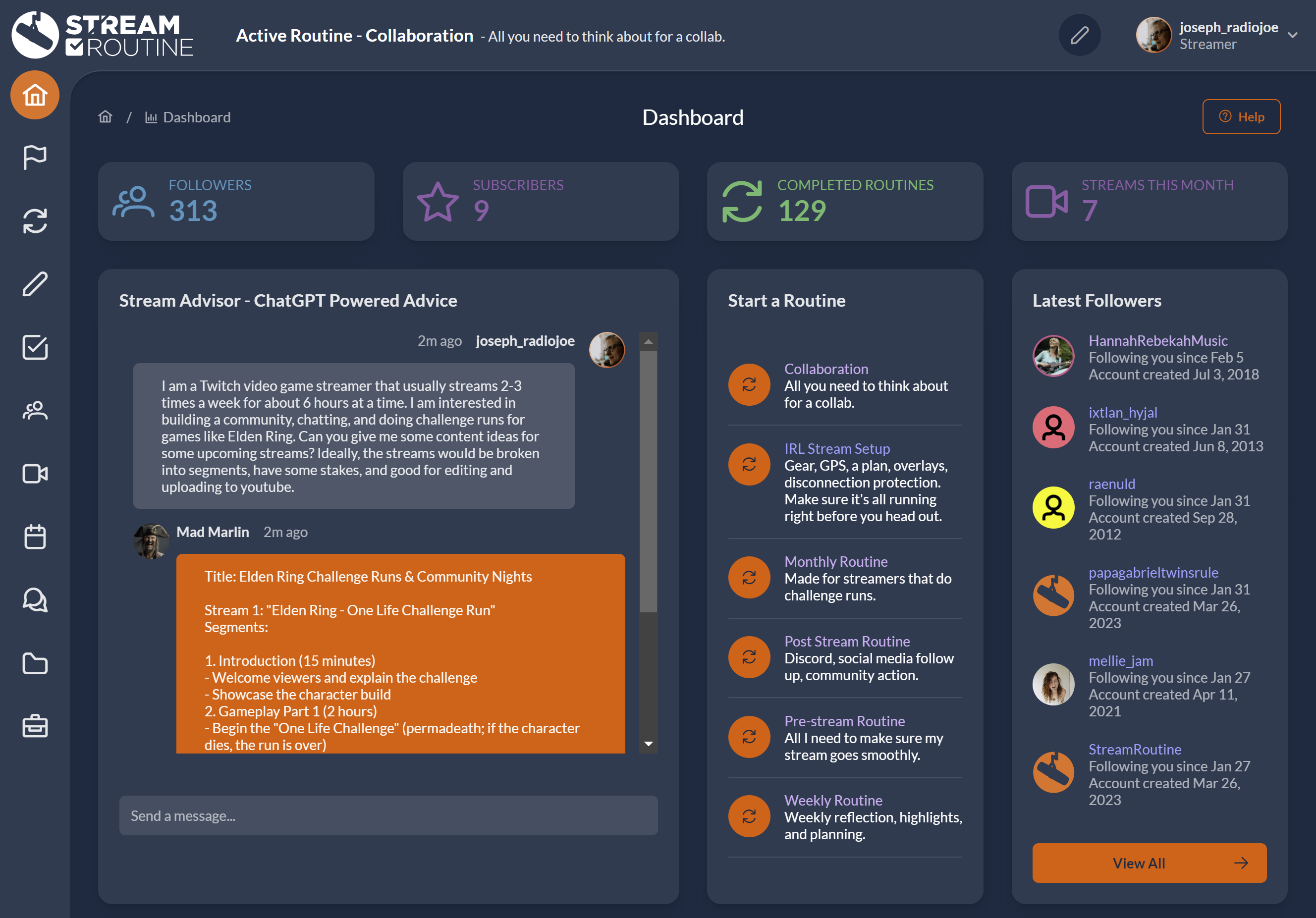 Stream Routine - Make your streams come true